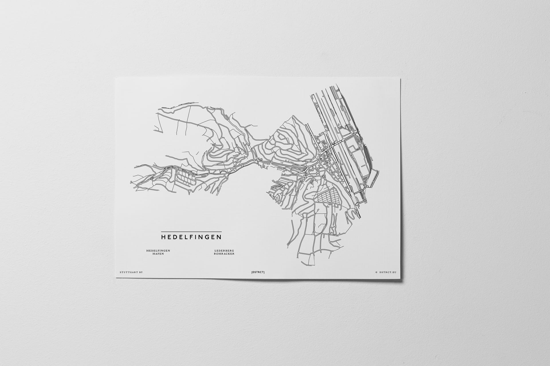 Hedelfingen | 70329 | Stuttgart | City Map Karte Bild Print Poster – DSTRCT