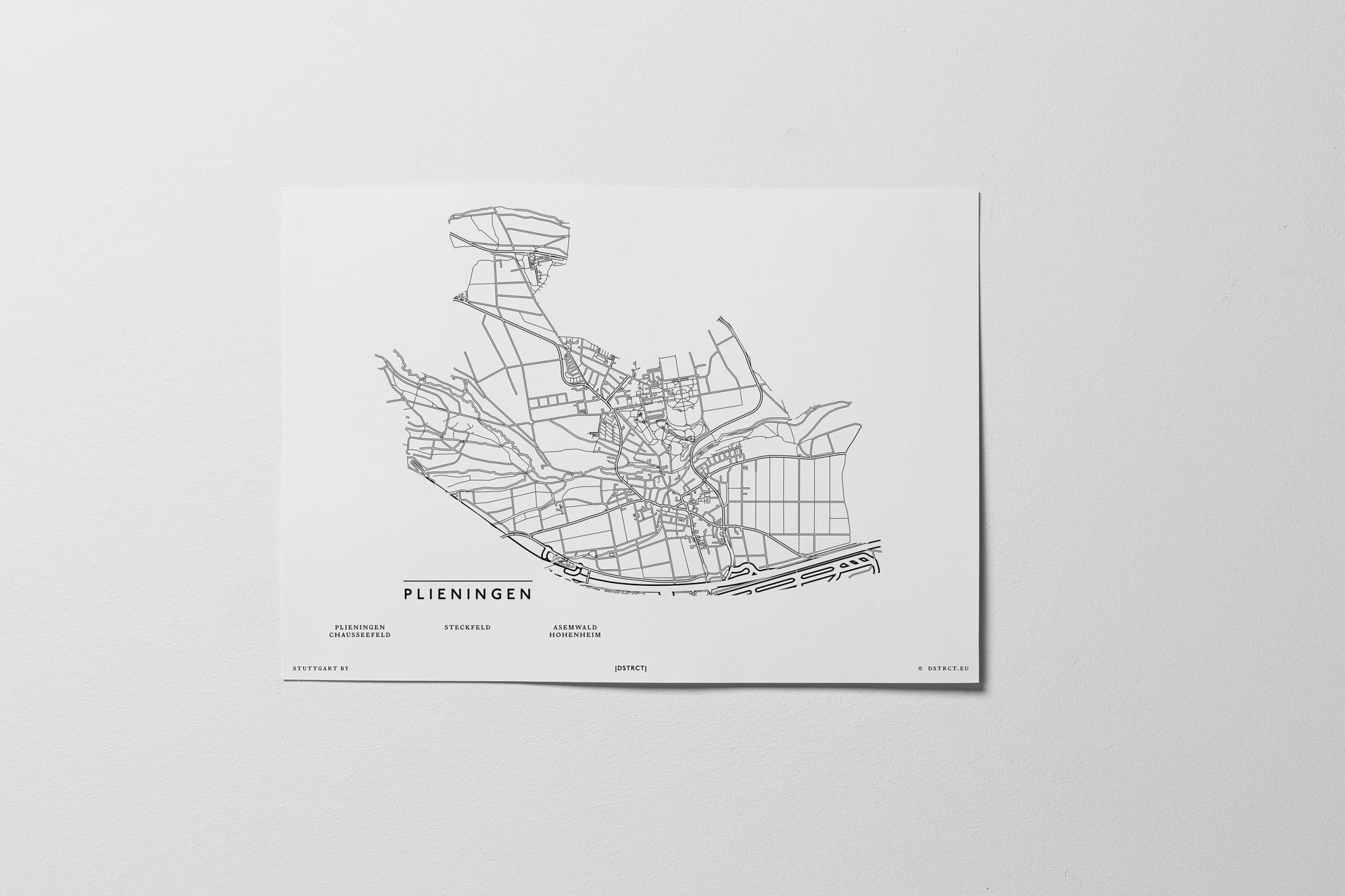 Plieningen | 70599 | Stuttgart | City Map Map Picture Print Poster – DSTRCT