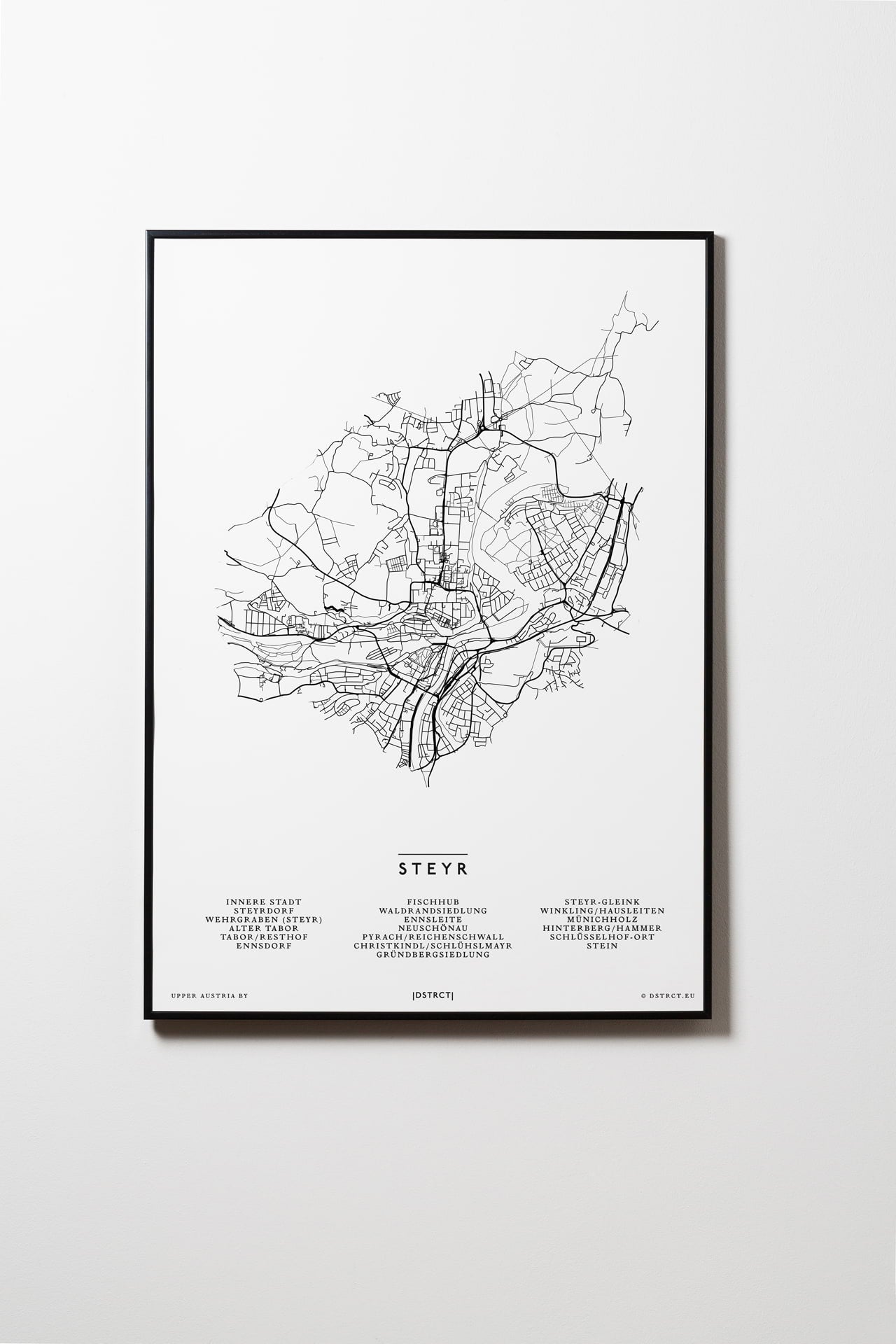 Steyr | Oberösterreich | City Map Karte Plan Bild Print Poster – DSTRCT