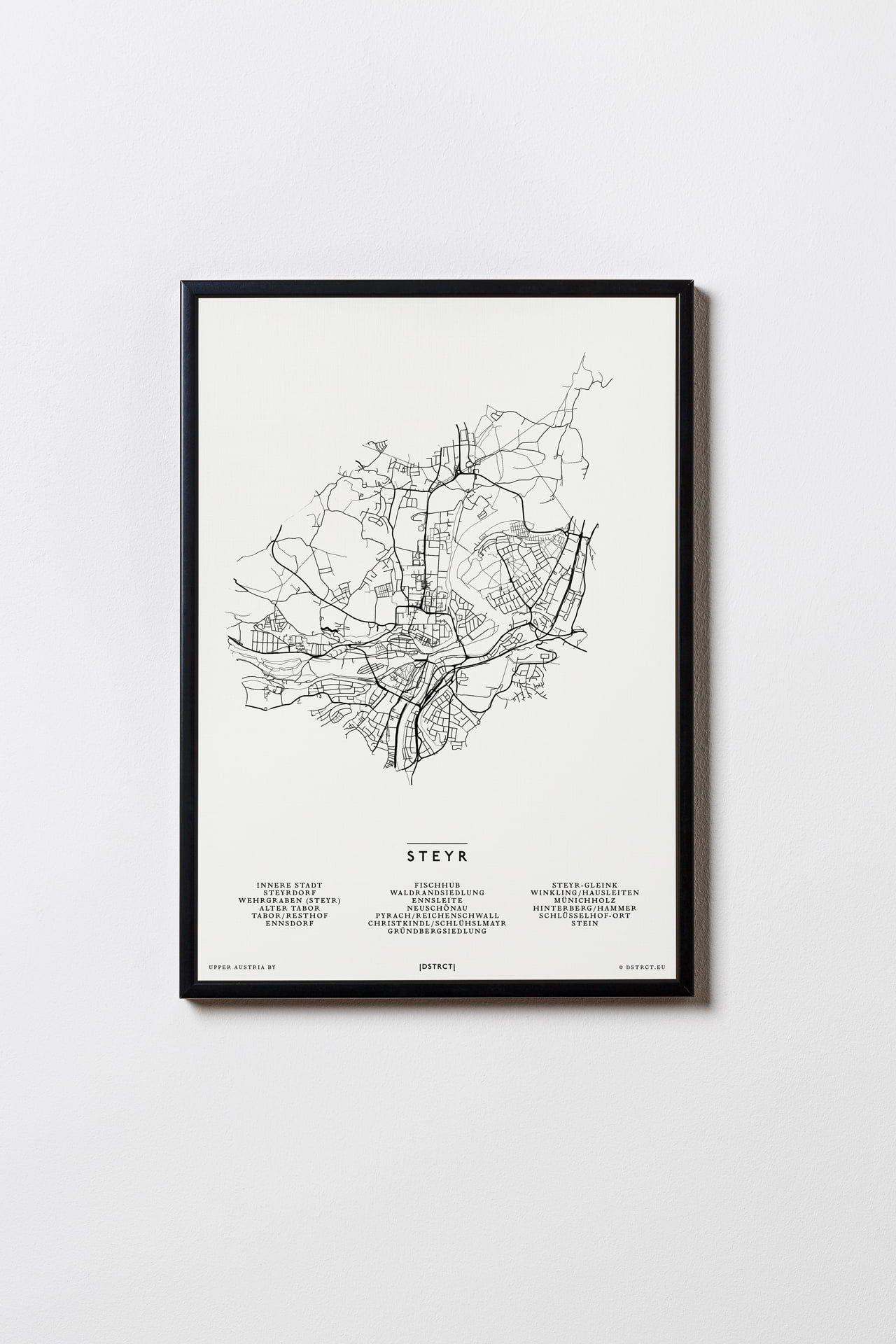 Steyr | Oberösterreich | City Map Karte Plan Bild Print Poster – DSTRCT