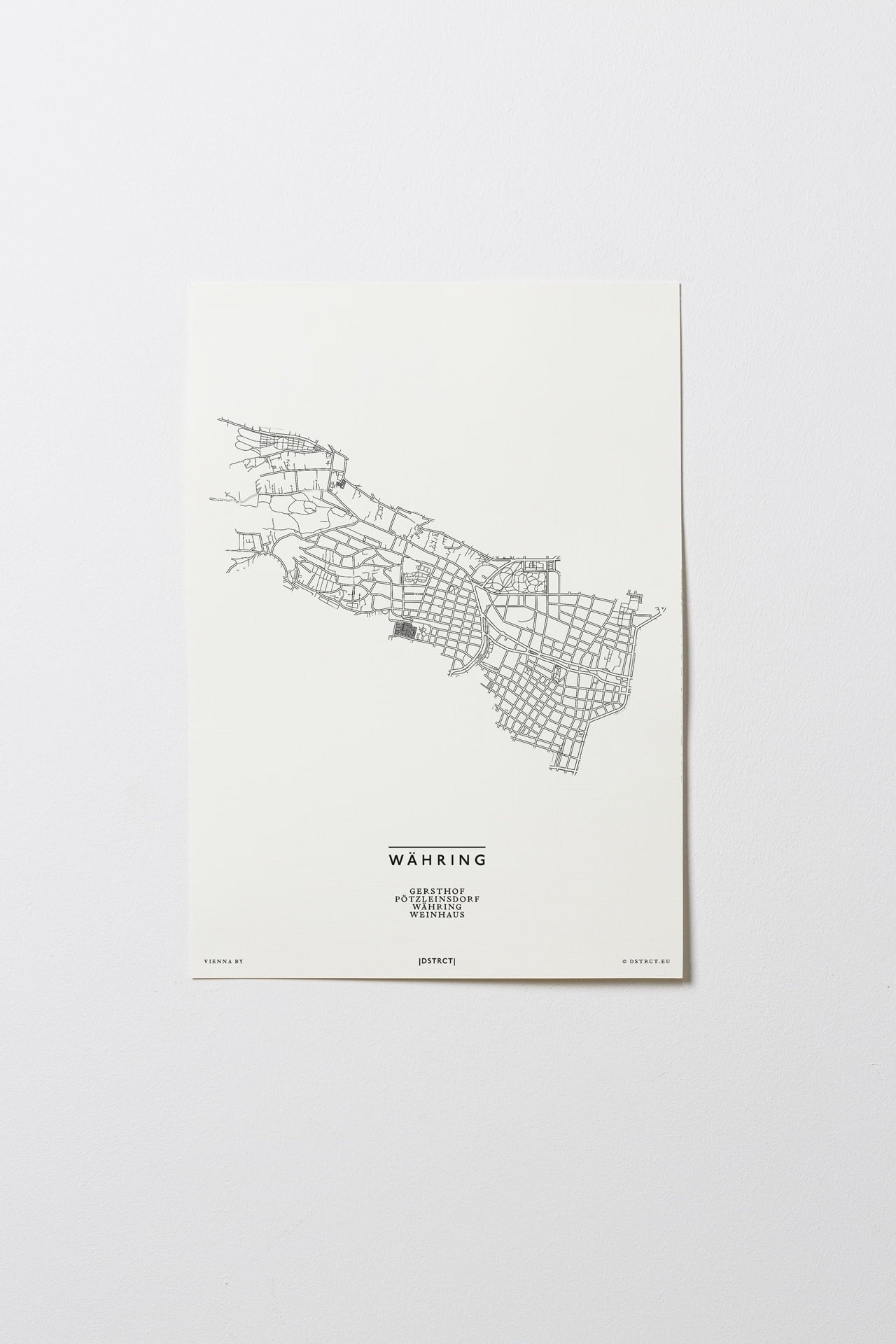 Währing | 1180 | Vienna | City Map Blueprint Picture Print Poster – DSTRCT